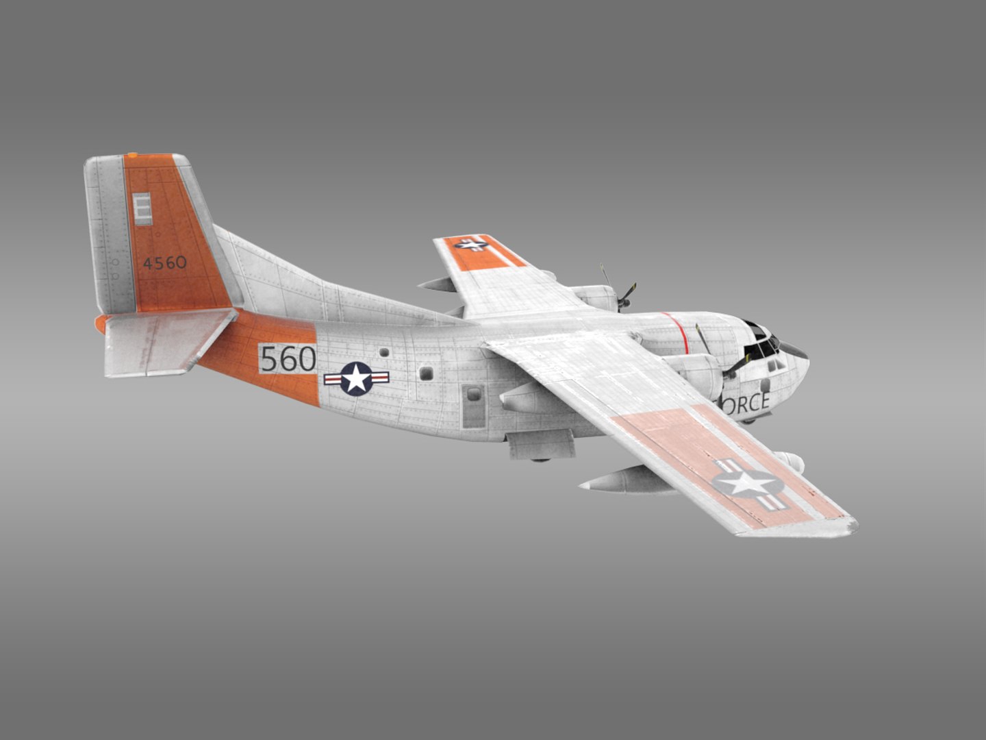3d Model Fairchild C-123 Provider Military Transport