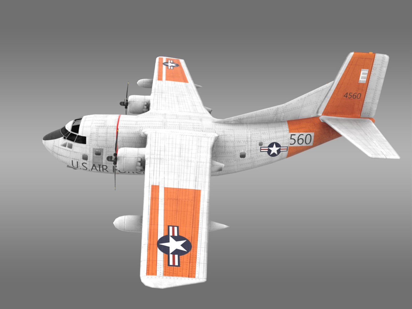 3d Model Fairchild C-123 Provider Military Transport