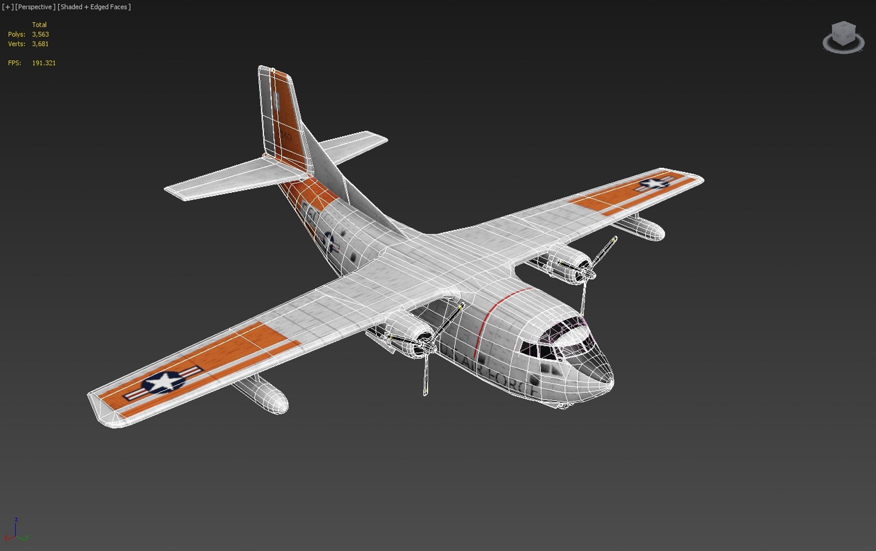 3d Model Fairchild C-123 Provider Military Transport