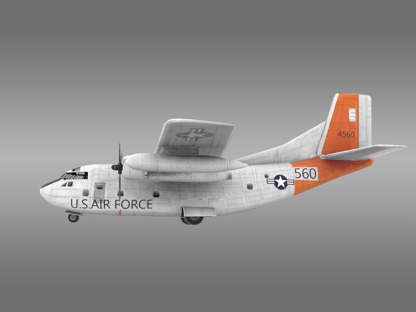 3d Model Fairchild C-123 Provider Military Transport