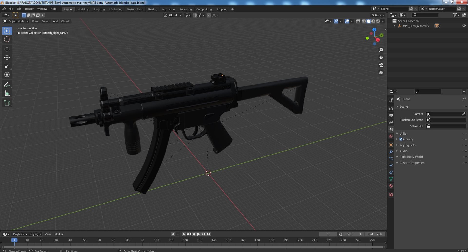 3D MP5 Semi Automatic - TurboSquid 2169784