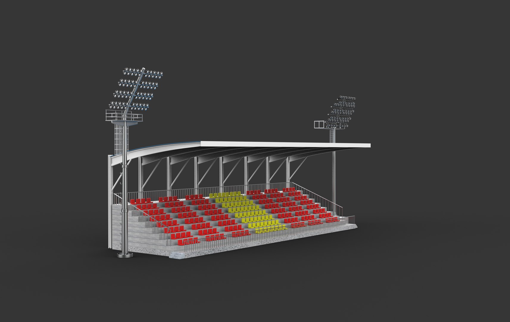 3D Grandstand With Light 3D Model - TurboSquid 2459221