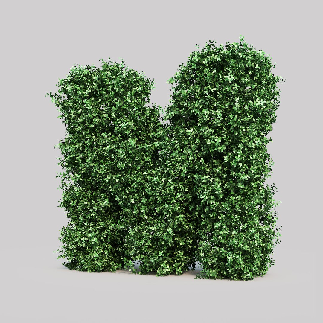 3d model alphabet m buxus