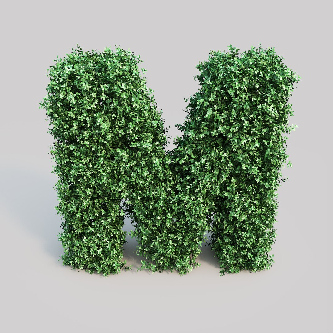 3d model alphabet m buxus