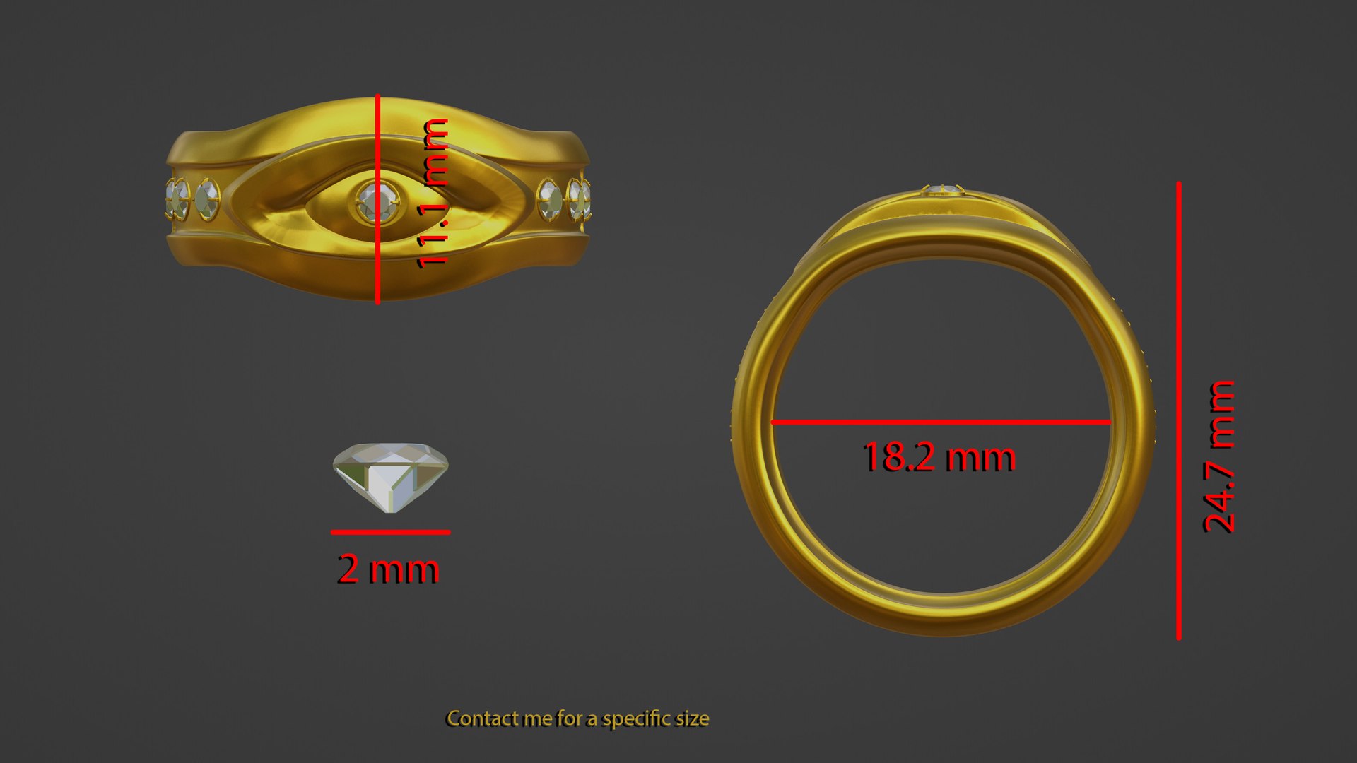 3D All Seeing Eye Ring - TurboSquid 1953814