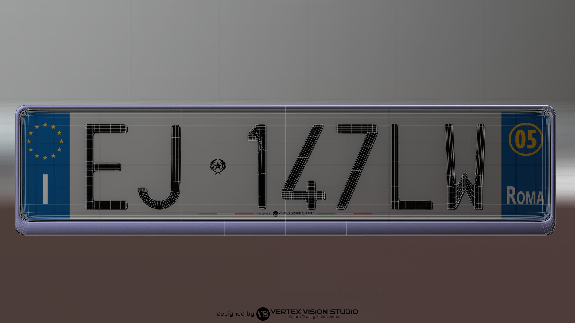Customizable Italian License Plate 3D - TurboSquid 2305628