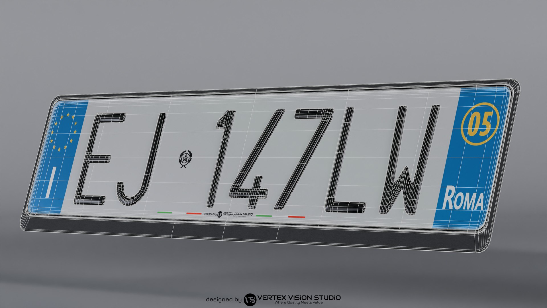 Customizable Italian License Plate 3D - TurboSquid 2305628