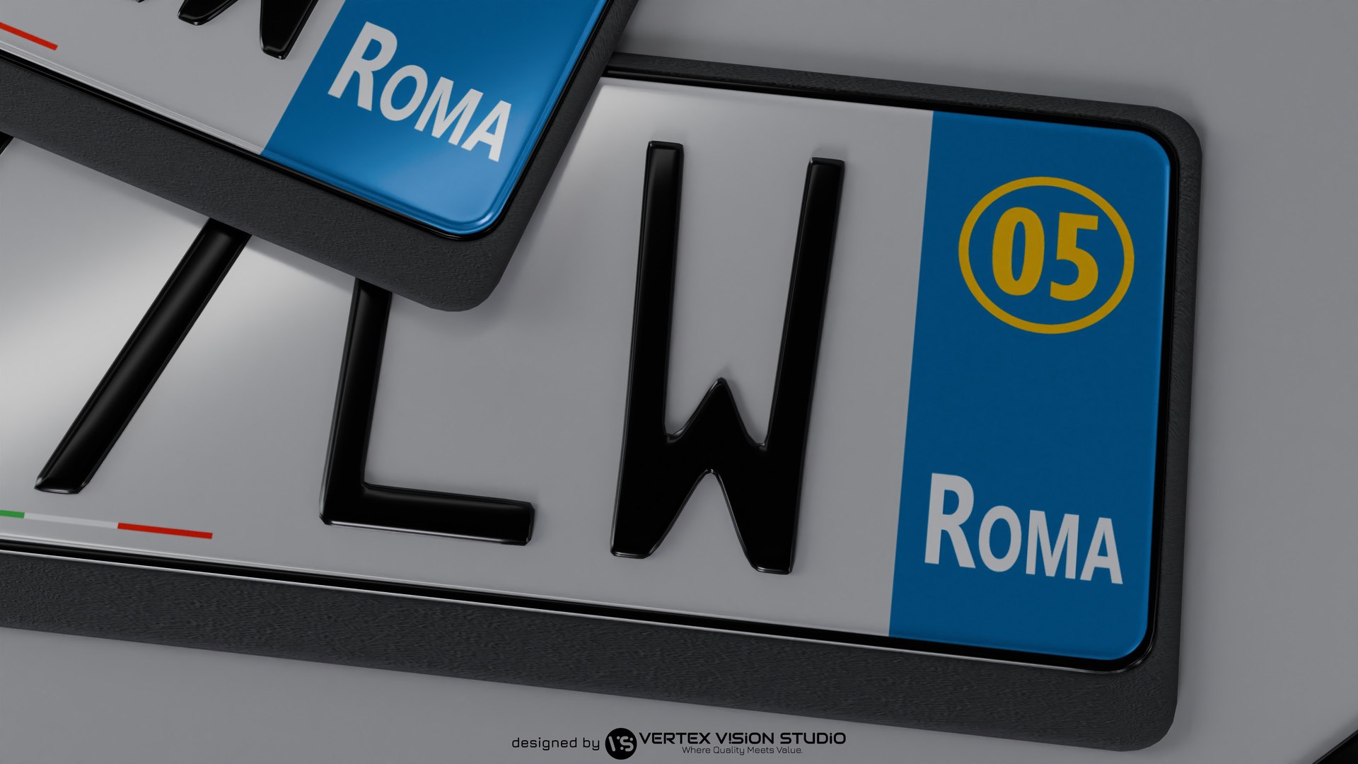Customizable Italian License Plate 3D - TurboSquid 2305628