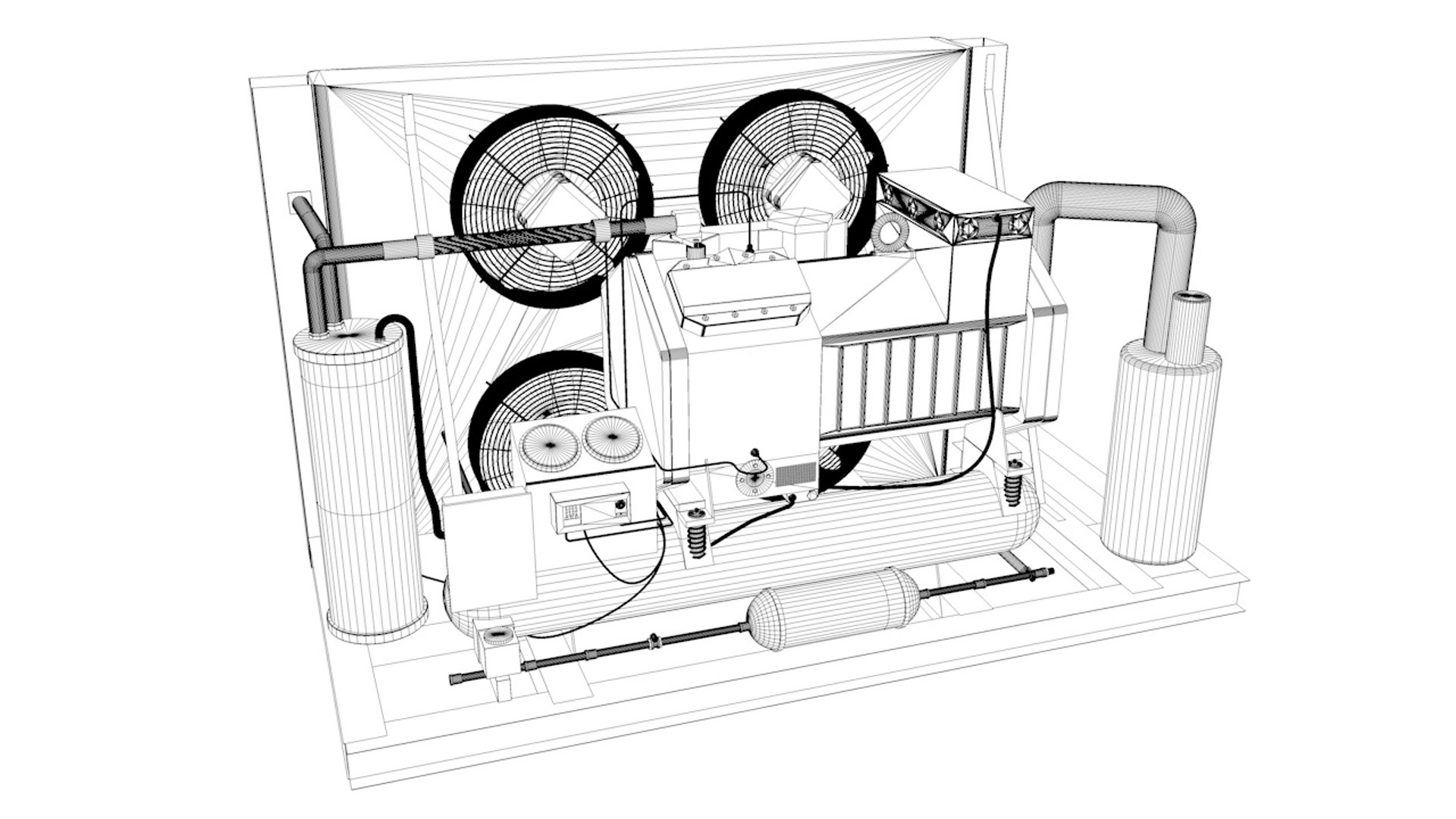 3D Compressor Condenser Machine Model - TurboSquid 1341118