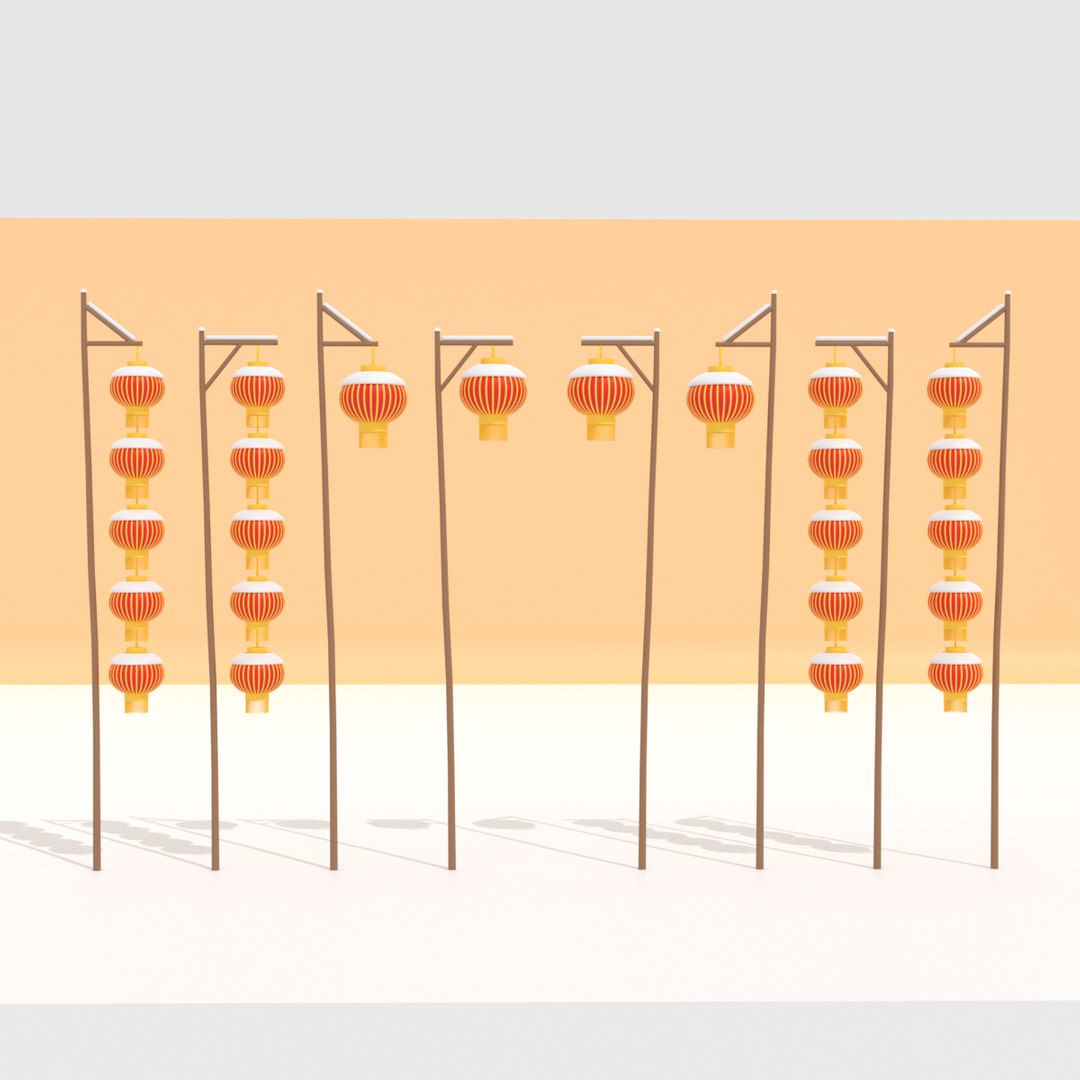 3D Chinese Tall Paper Lantern With Snow Model - TurboSquid 2022174