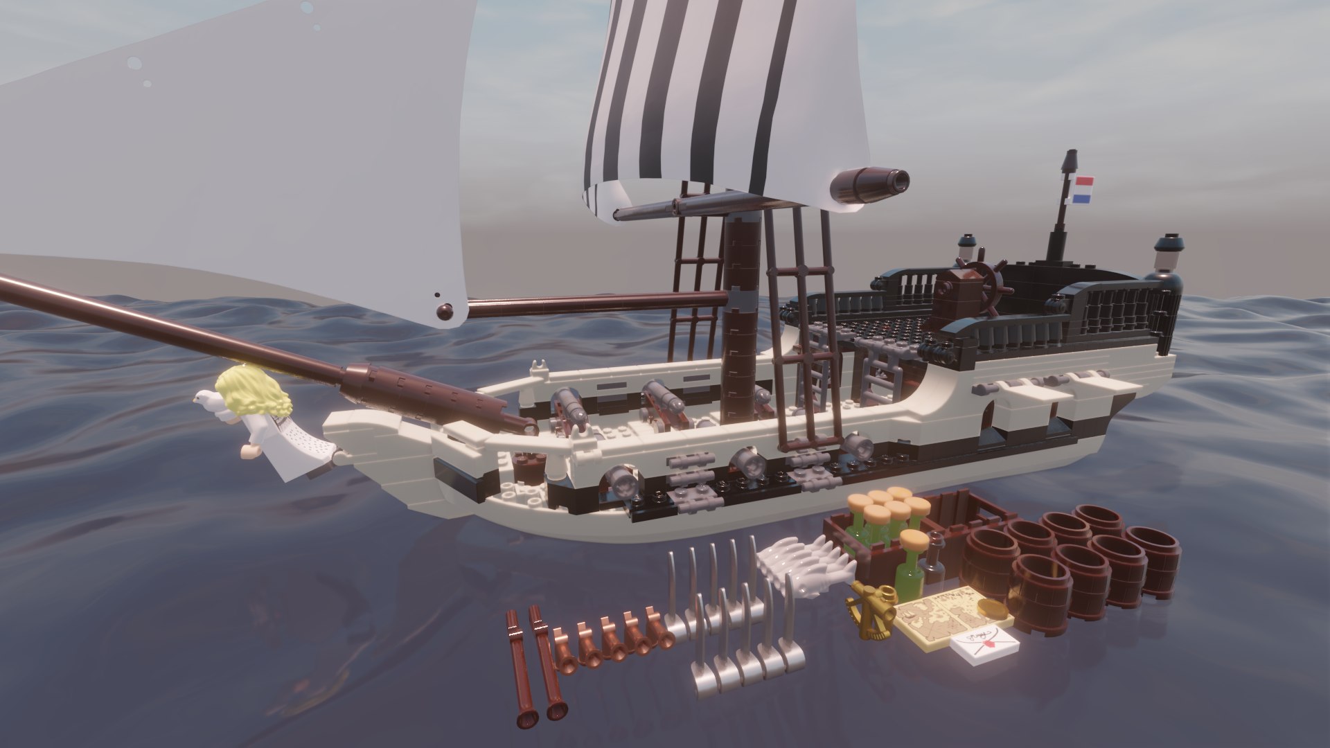 3D LEGO - FRENCH SLOOP - PETITE LIBERTE - Rogue Film Productions Model ...