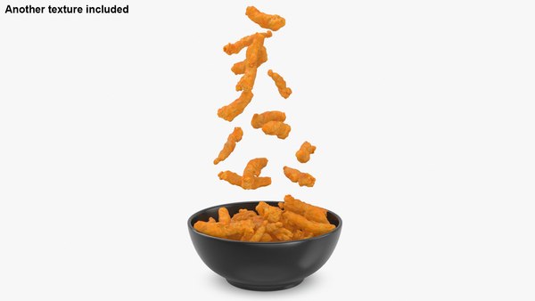 modelo 3d Cheetos crujientes cayendo en un tazón - TurboSquid 2144940