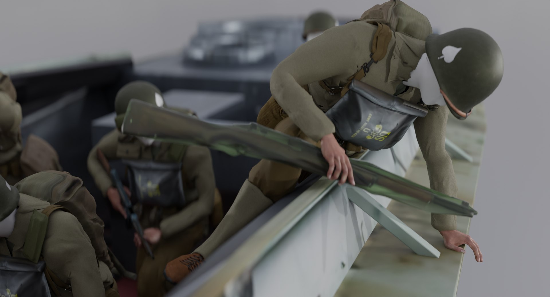 3D D-Day Landing Craft With Soldiers - TurboSquid 2104976