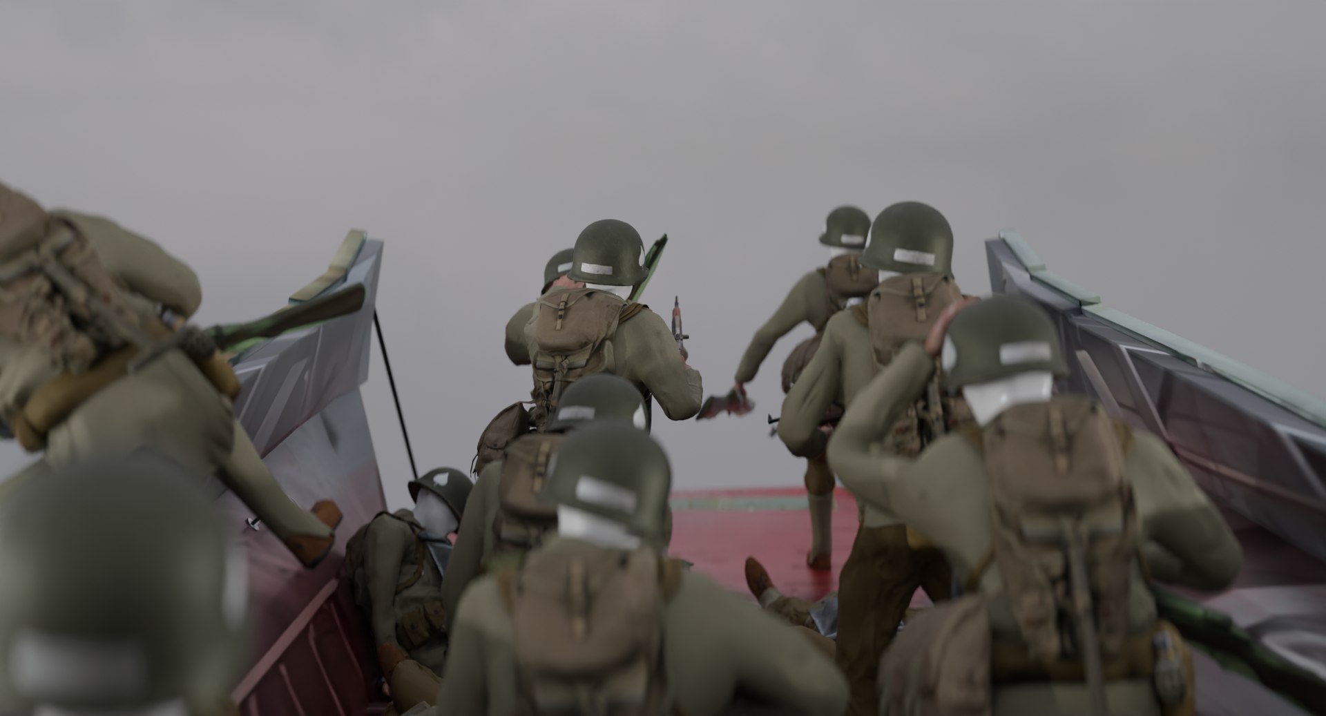 3D D-Day Landing Craft With Soldiers - TurboSquid 2104976