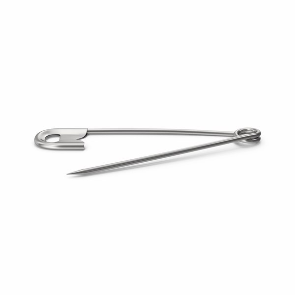 3D Open Silver Safety Pin model - TurboSquid 2006387