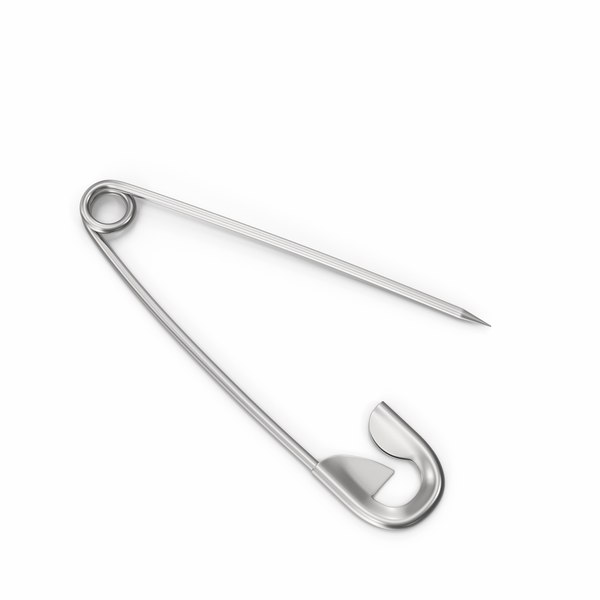 3D Open Silver Safety Pin model - TurboSquid 2006387