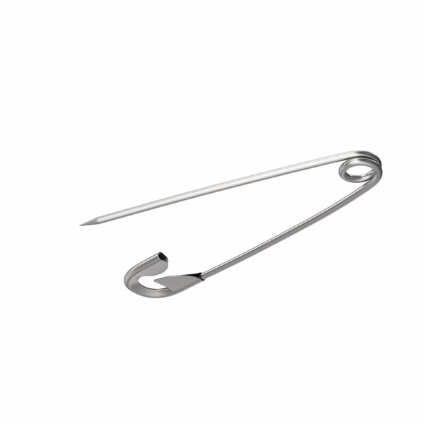 3D Open Silver Safety Pin model - TurboSquid 2006387