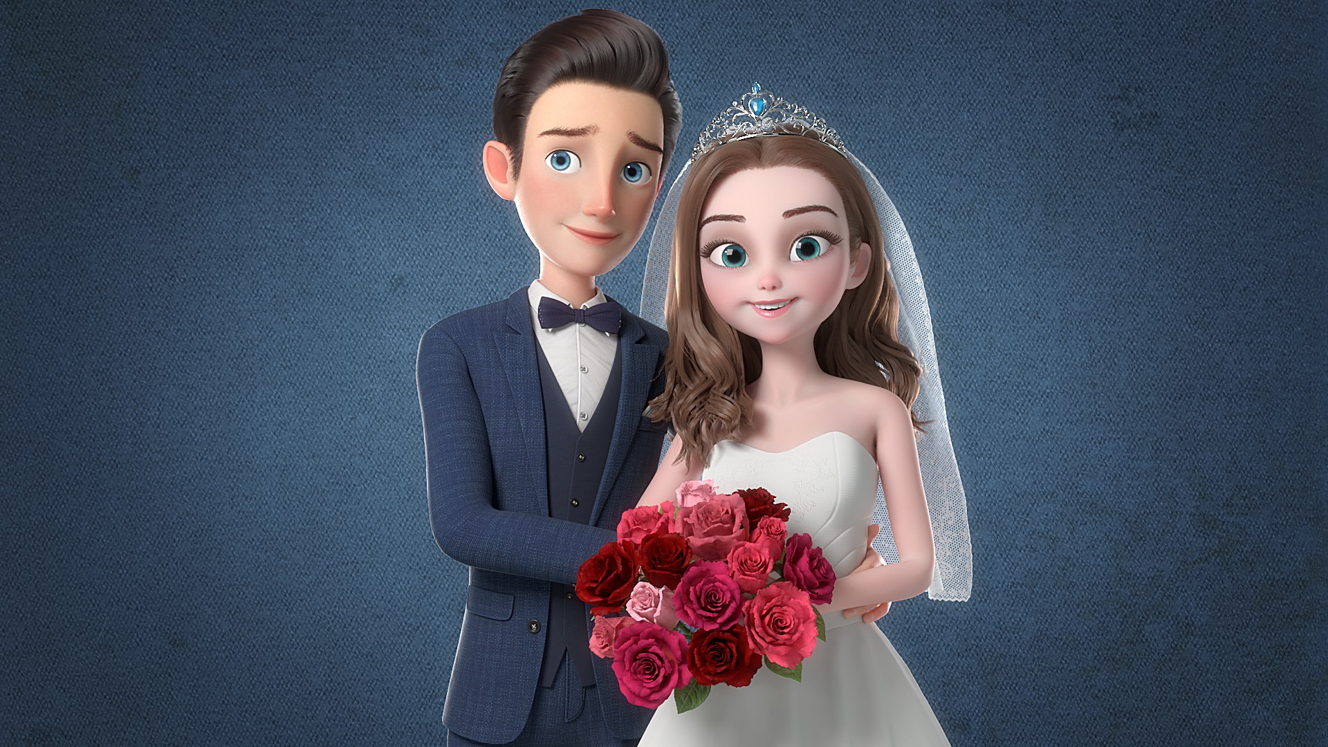 Cartoon Bride Groom Rigged 3D Model - TurboSquid 1985753
