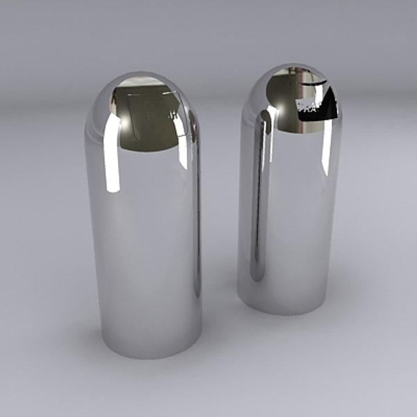 maya chrome bullet style trash cans