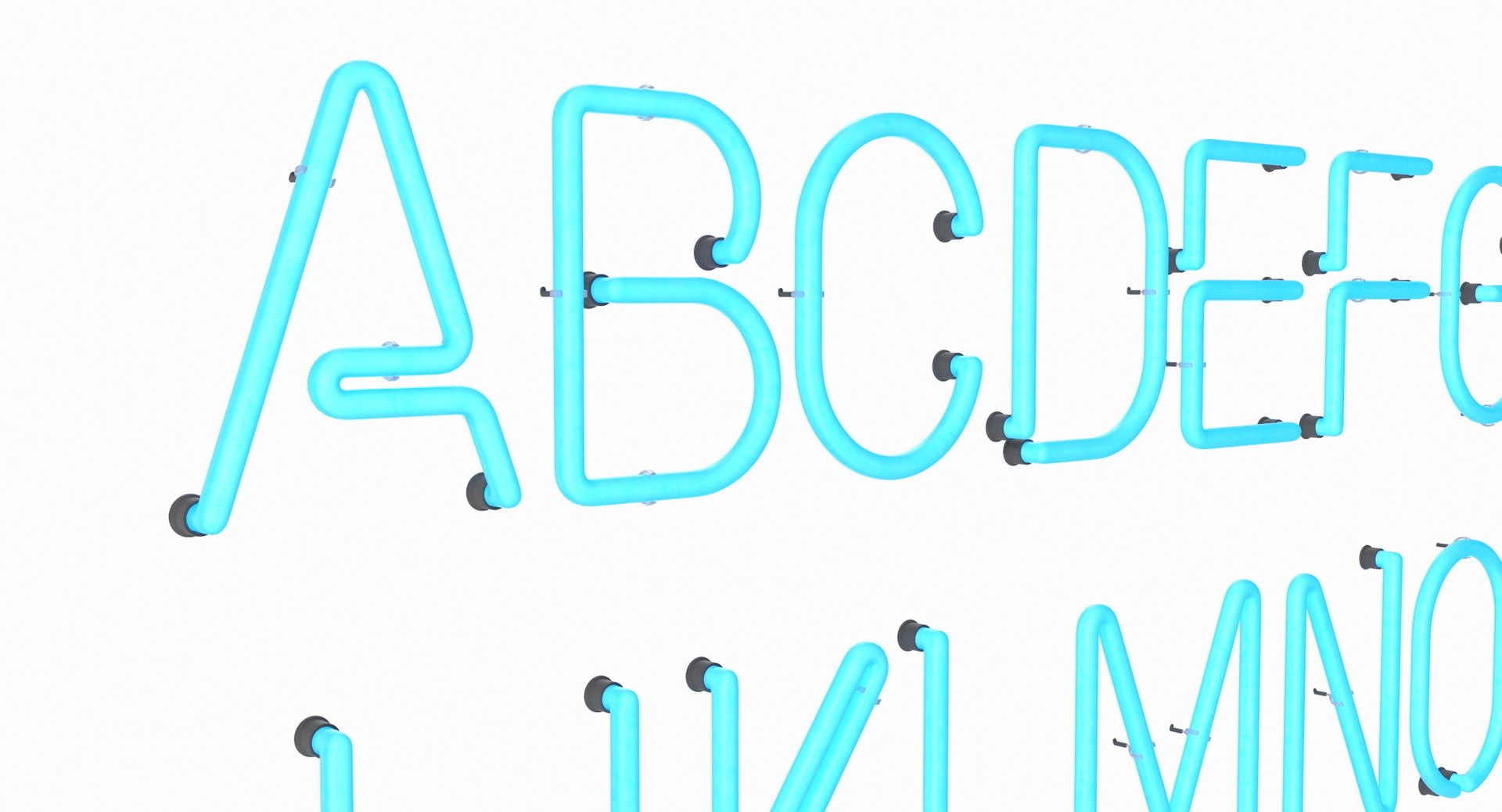 Neon letter alphabet light 3D model - TurboSquid 1641547