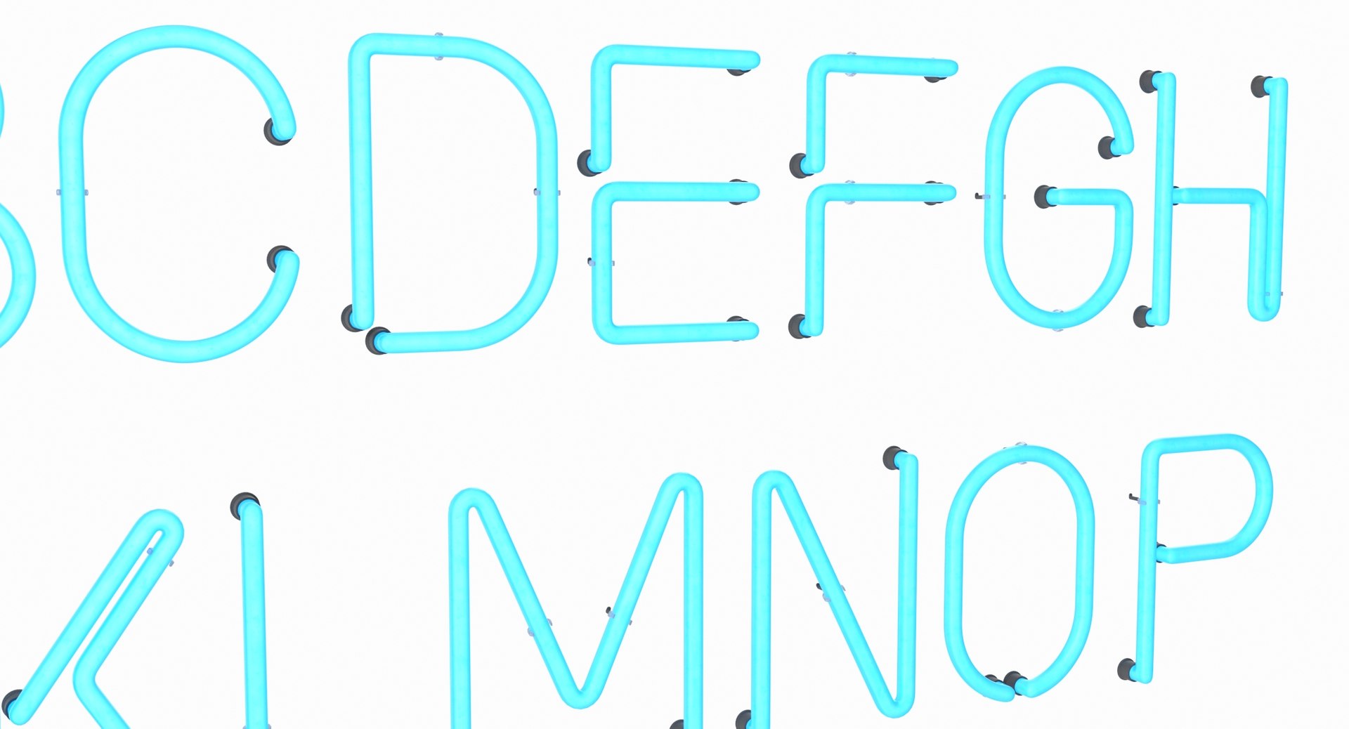 Neon Letter Alphabet Light 3D Model - TurboSquid 1641547