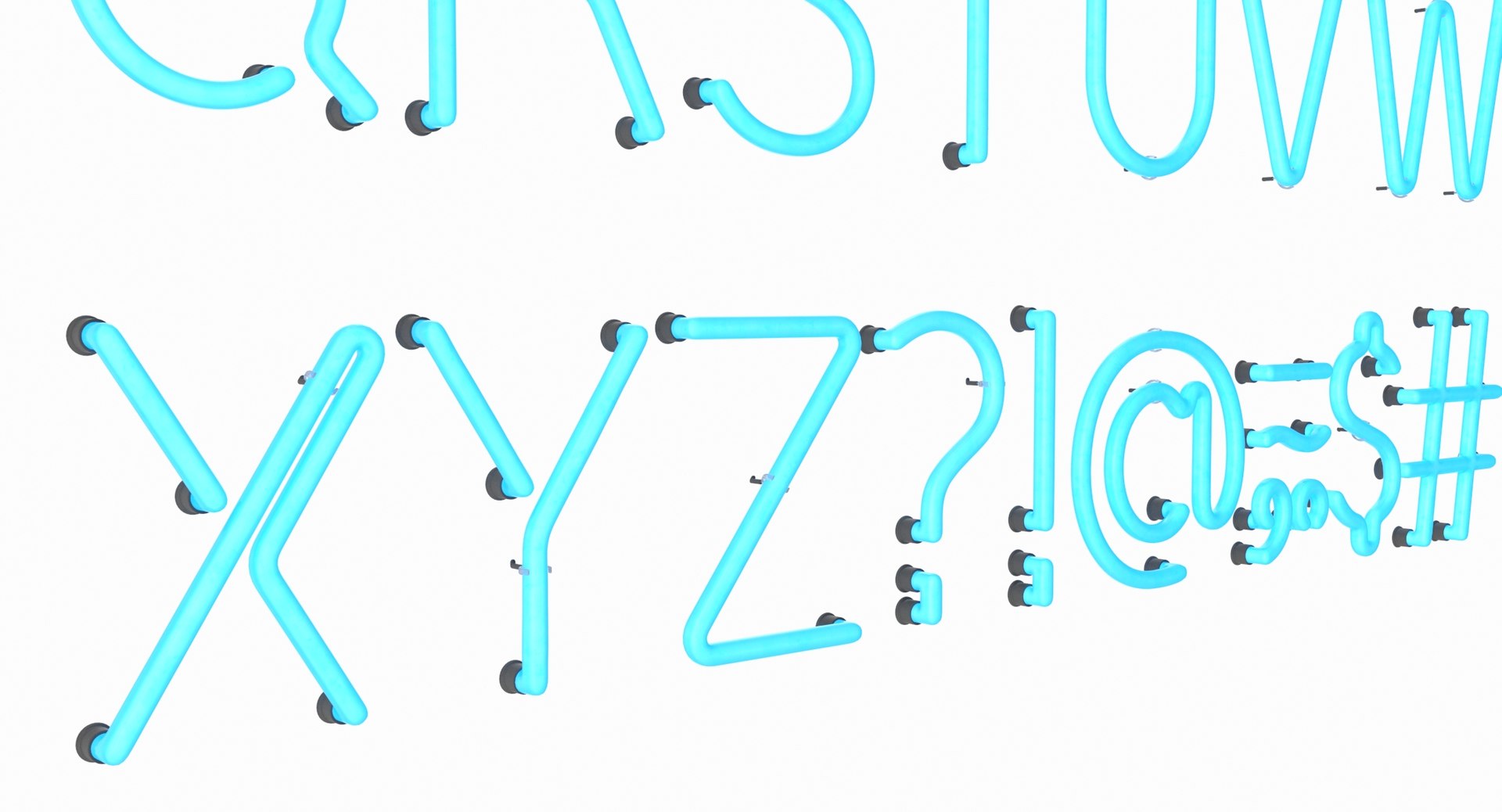 Neon Letter Alphabet Light 3D Model - TurboSquid 1641547