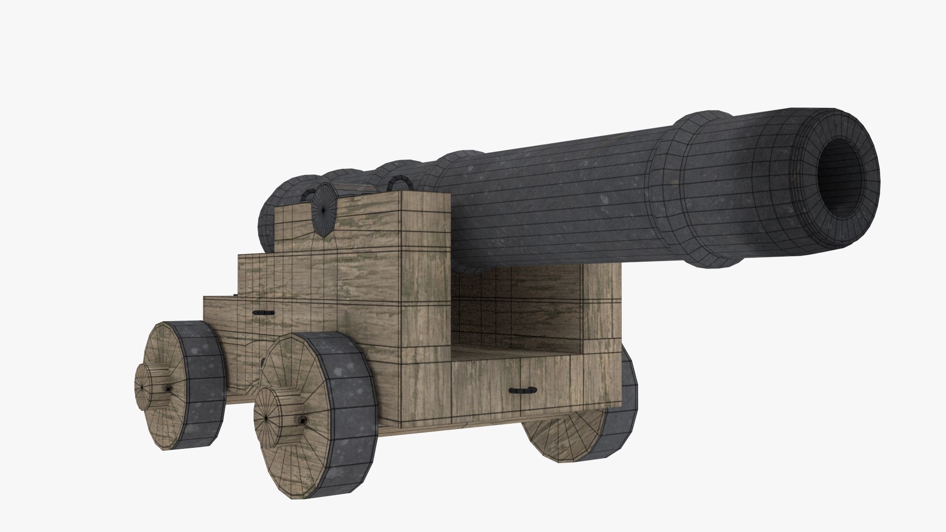 3d Model 32 Pounder Naval Cannon