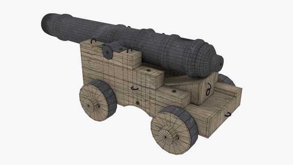 3d model 32 pounder naval cannon