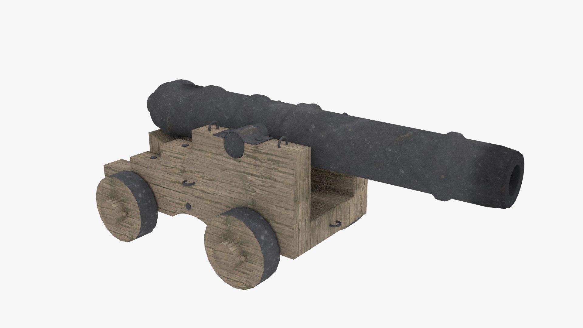 3d Model 32 Pounder Naval Cannon