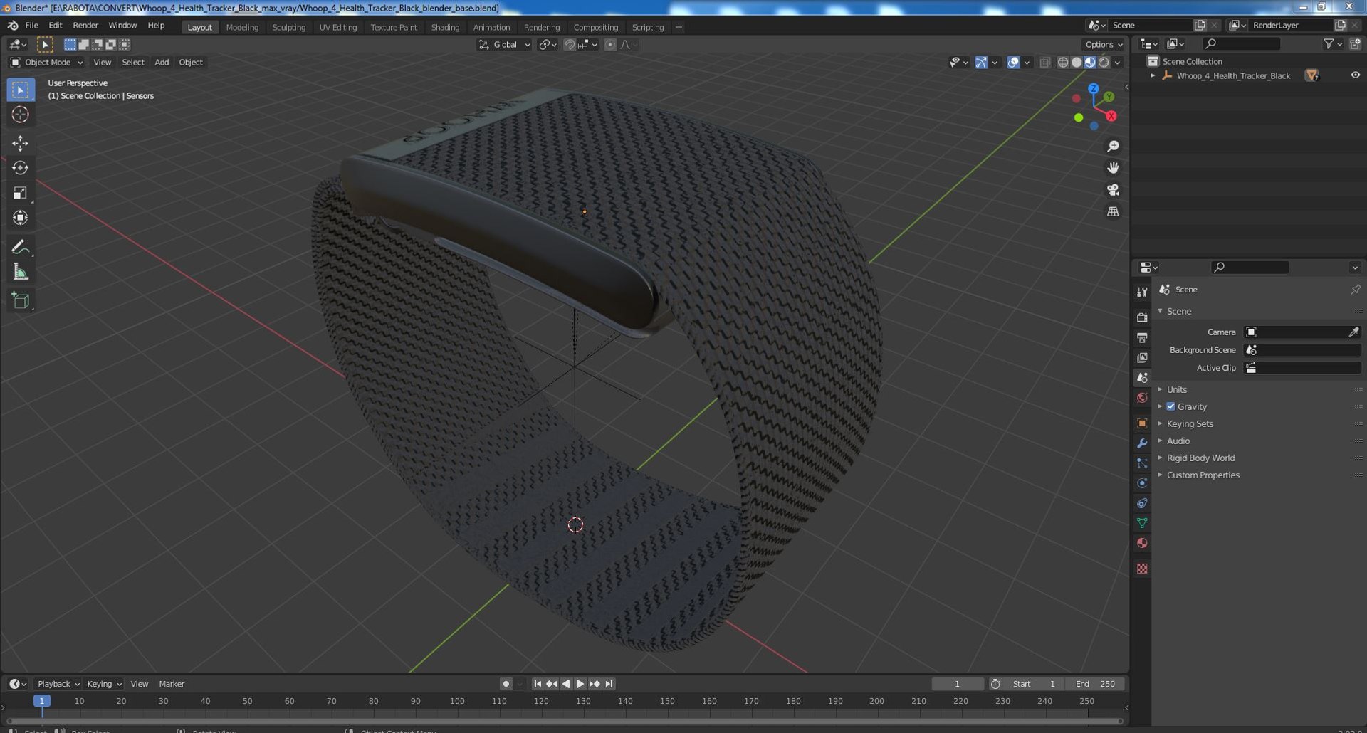 Whoop 4 Health Tracker Black 3D Model - TurboSquid 2117245