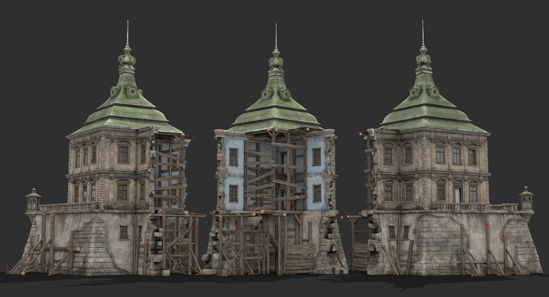 Renaissance Ruined Castle 3D Model - TurboSquid 1306954