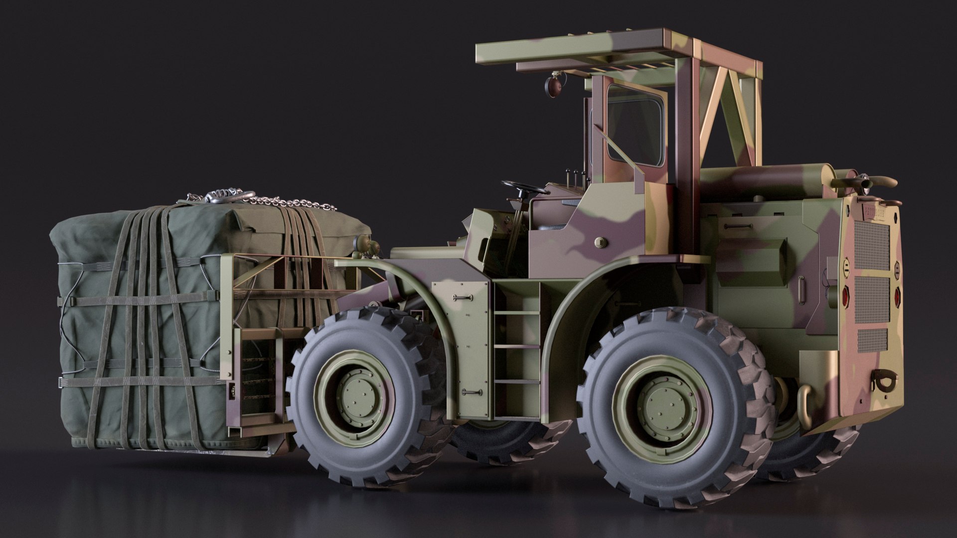 Military Forklift With Cargo Model - TurboSquid 2366380