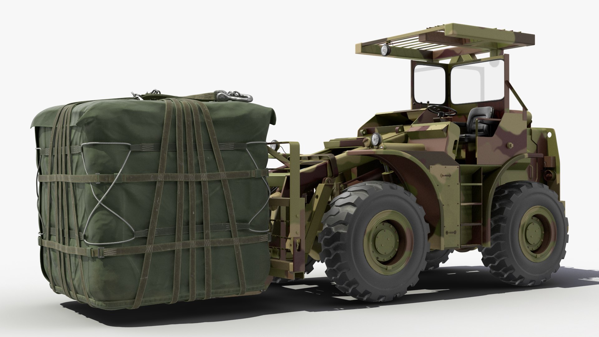 Military Forklift With Cargo Model - TurboSquid 2366380