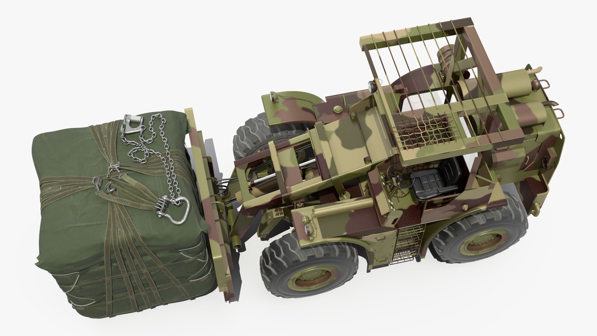 Military Forklift With Cargo Model - TurboSquid 2366380
