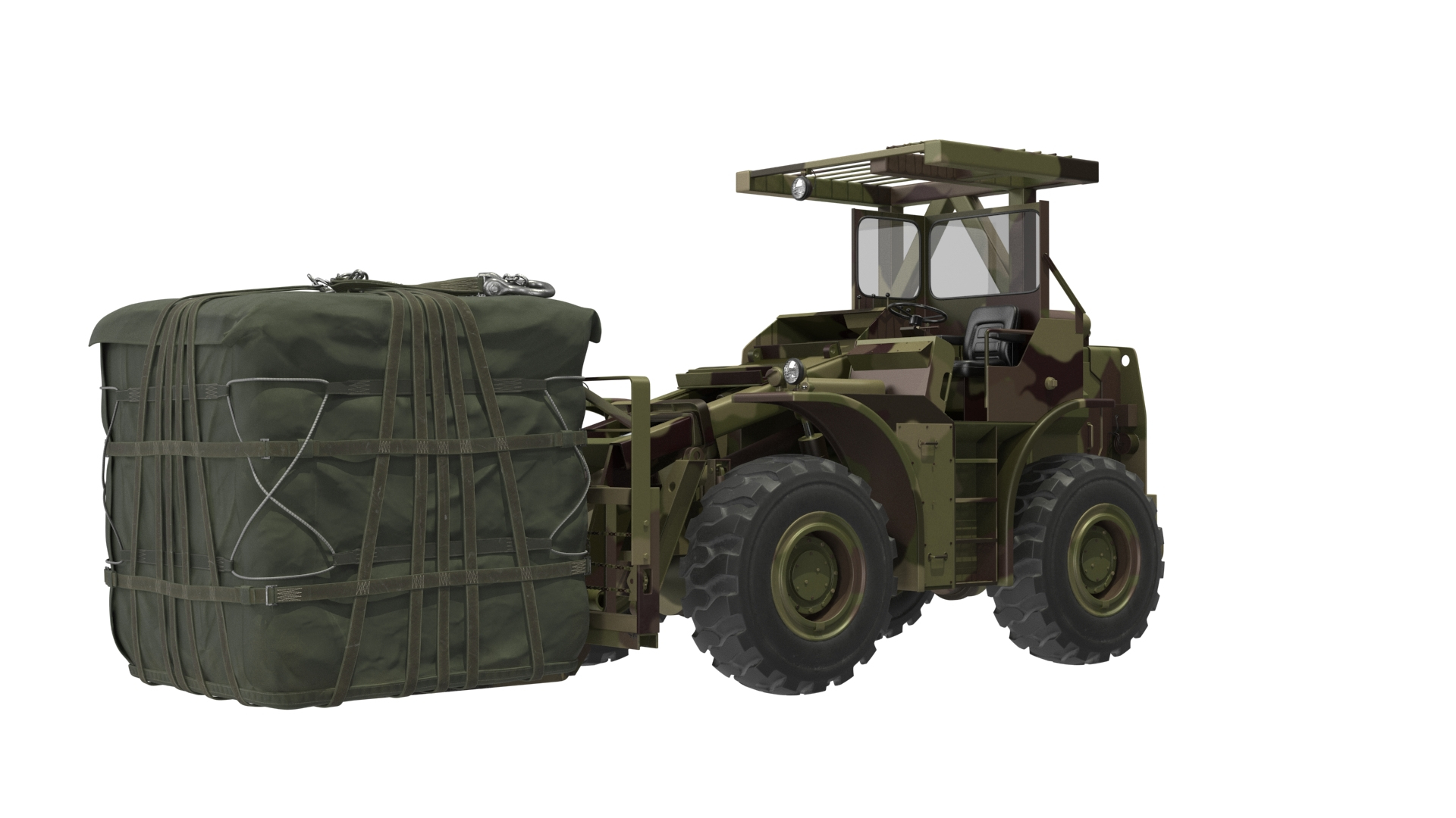 Military Forklift With Cargo Model - TurboSquid 2366380
