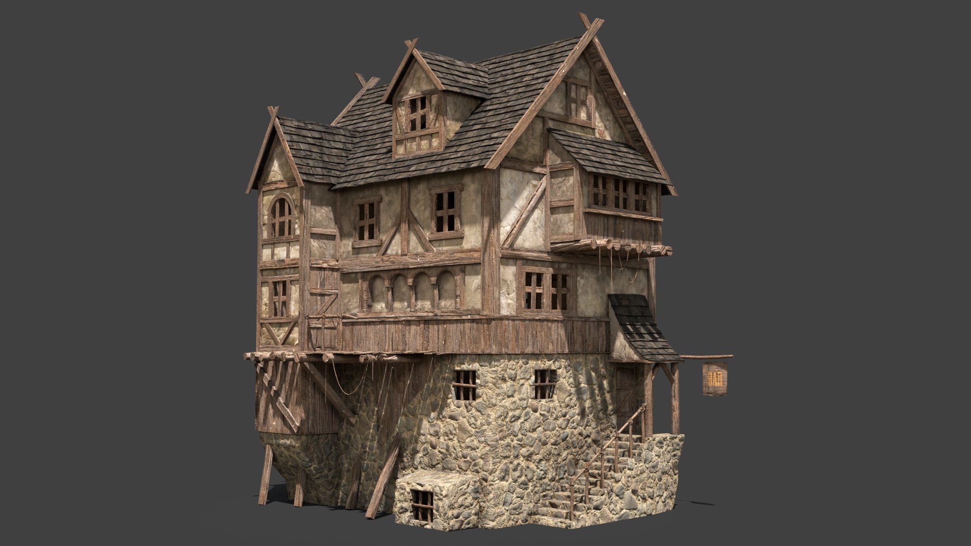 Medieval House 02 8K PBR Textures 3D - TurboSquid 2124095