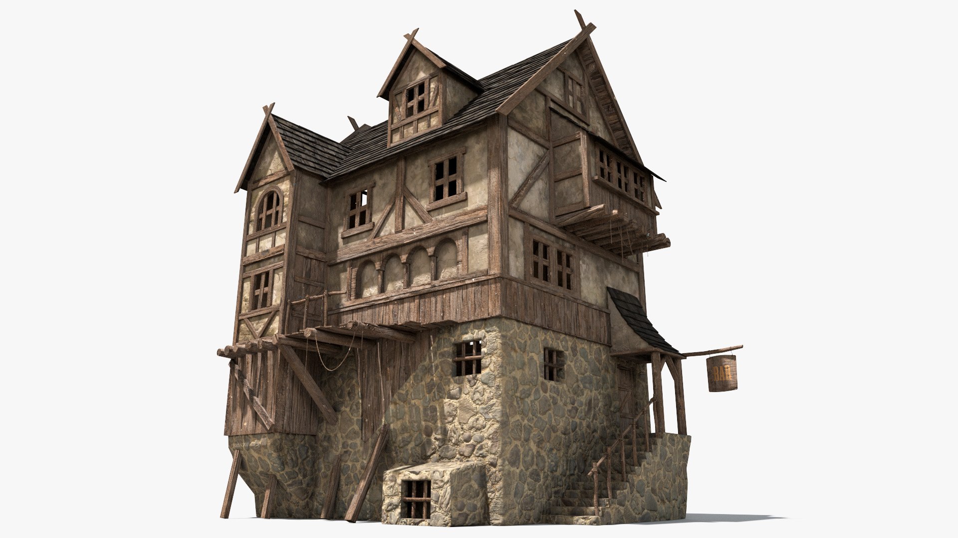 Medieval House 02 8K PBR Textures 3D - TurboSquid 2124095