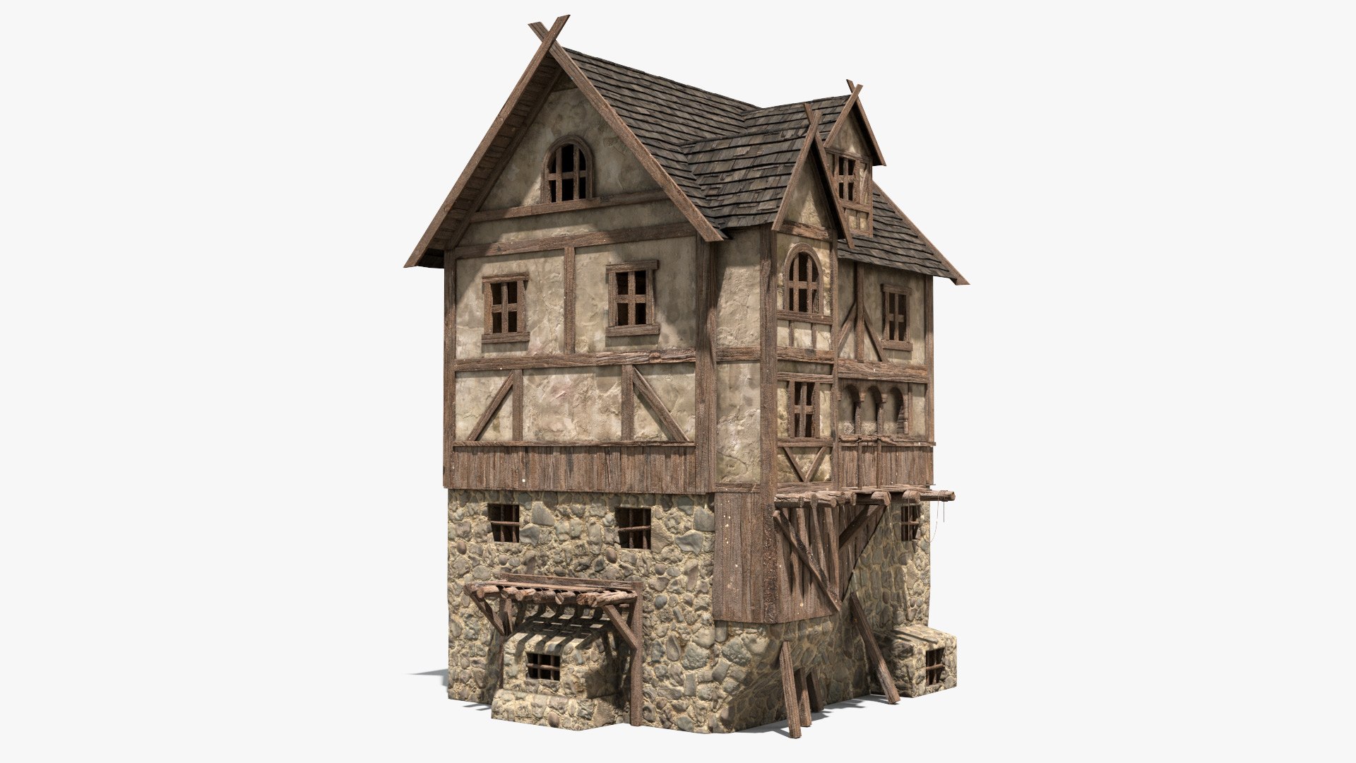 Medieval House 02 8K PBR Textures 3D - TurboSquid 2124095