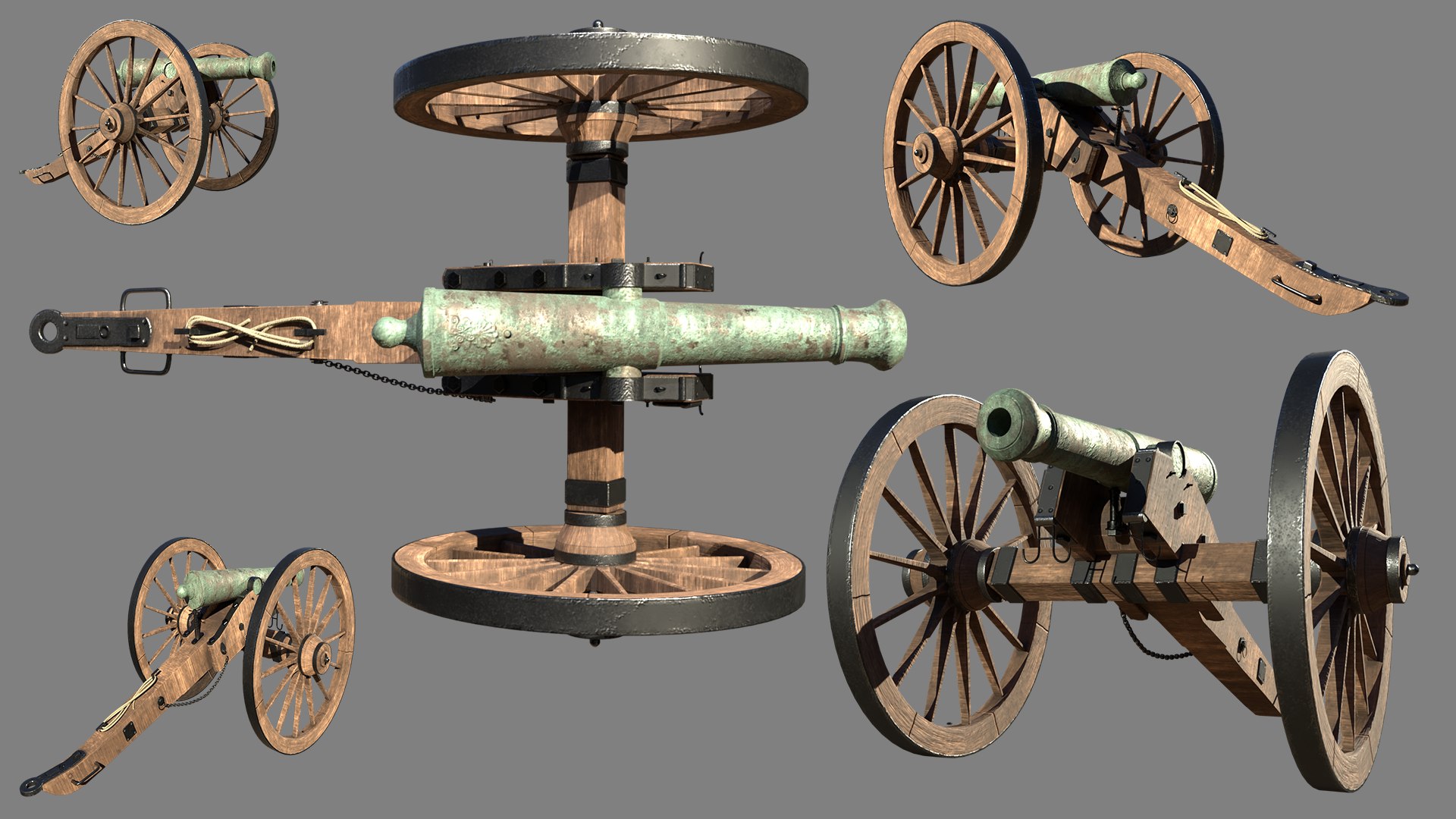 6 Pounder Bronze Cannon - Model 1841 3D - TurboSquid 1806013
