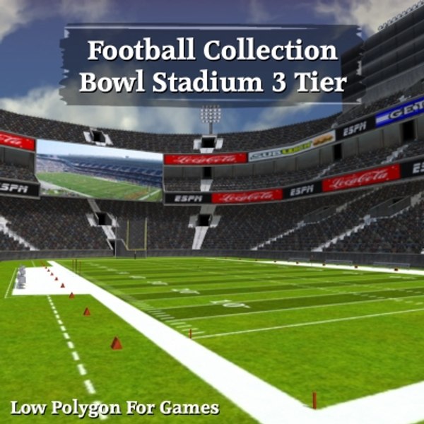 school football stadium track 3d model