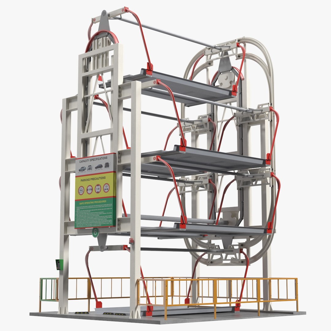 Rotary Car Parking Lift System 6 Place model - TurboSquid 2078177
