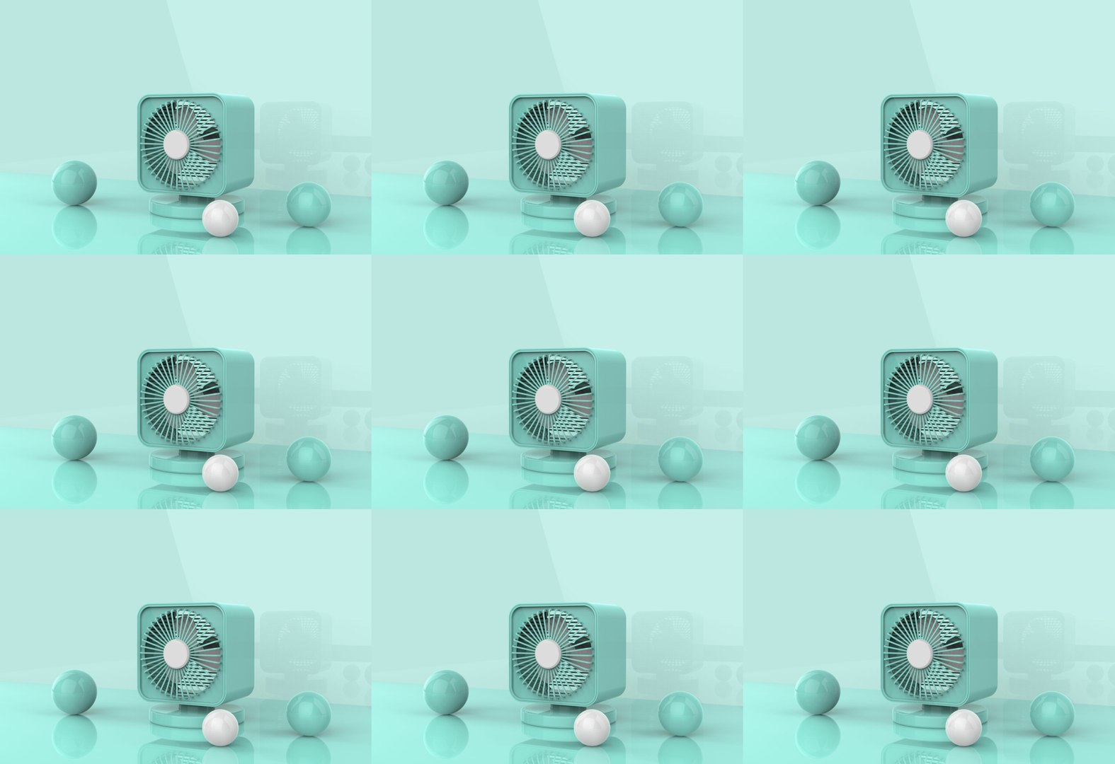 3D Fan Fan Square Fan Old Fan Furniture USB Mini Fan Mini Fan Small ...