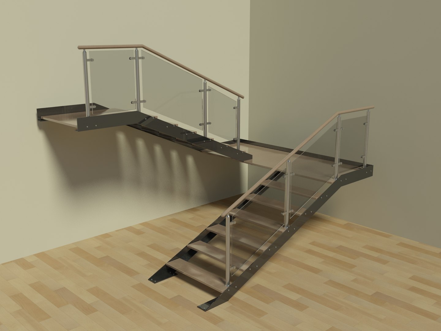 Max U Shape Modern Stairs