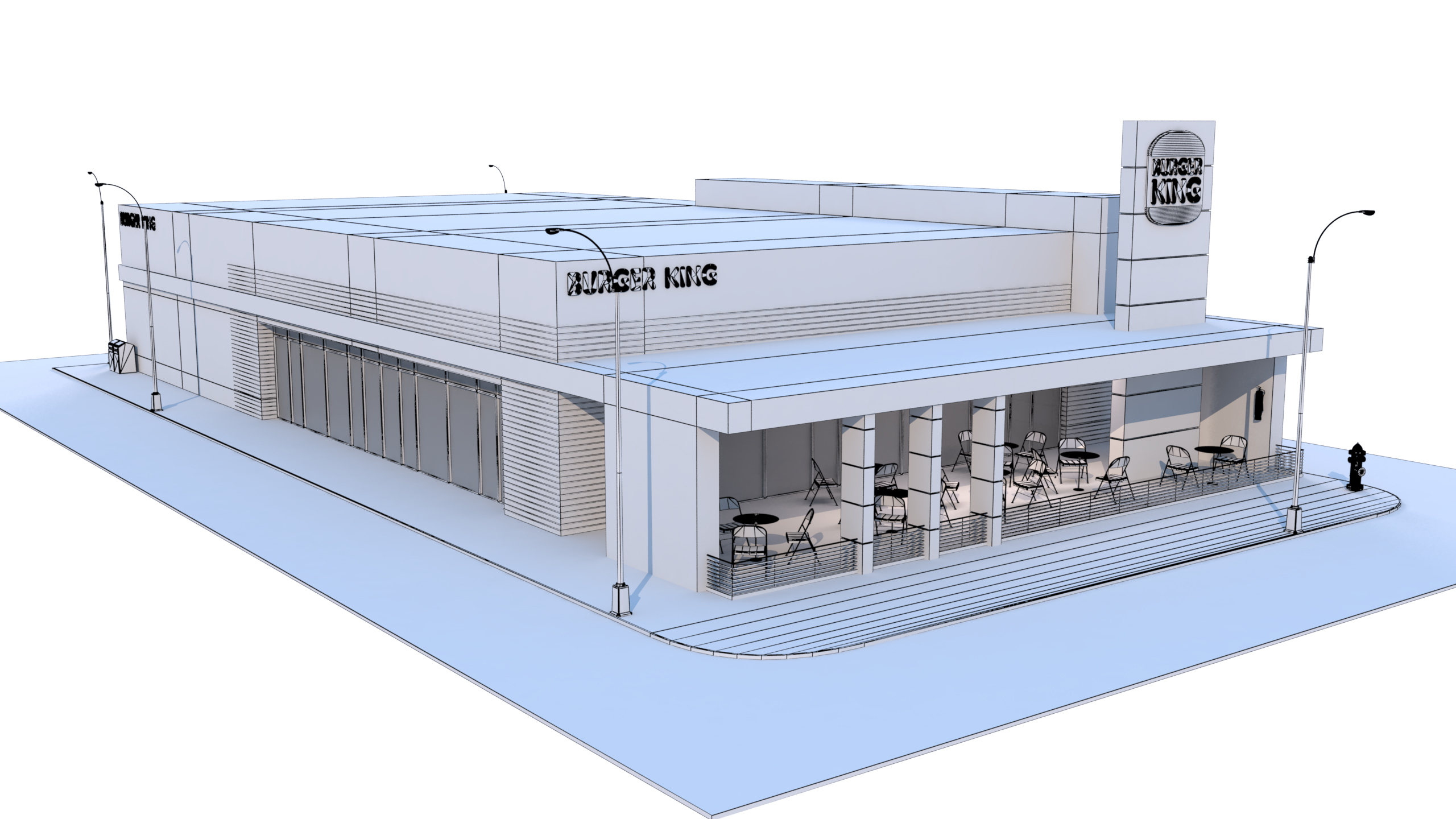 Fast Food Restaurant Collection model - TurboSquid 1771620