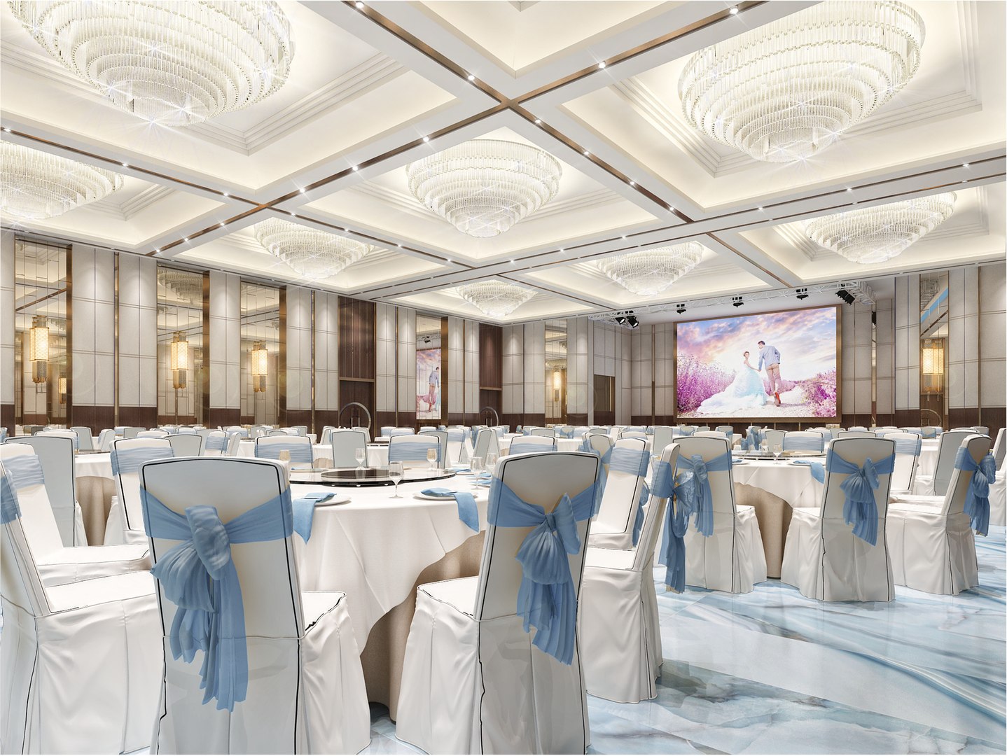 Hotel Banquet Hall 3D Model - TurboSquid 2395576