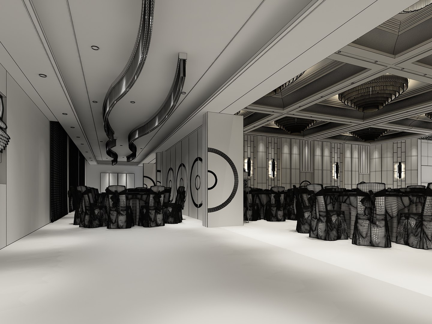 Hotel Banquet Hall 3D Model - TurboSquid 2395576