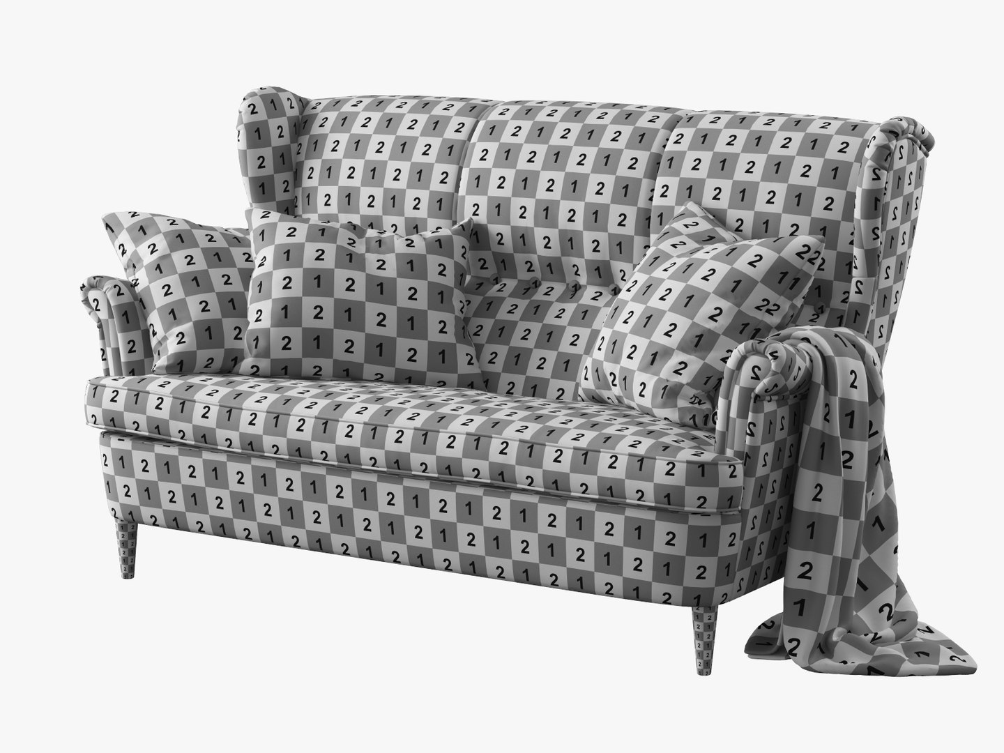 3d Max Ikea Strandmon Three-seat Sofa