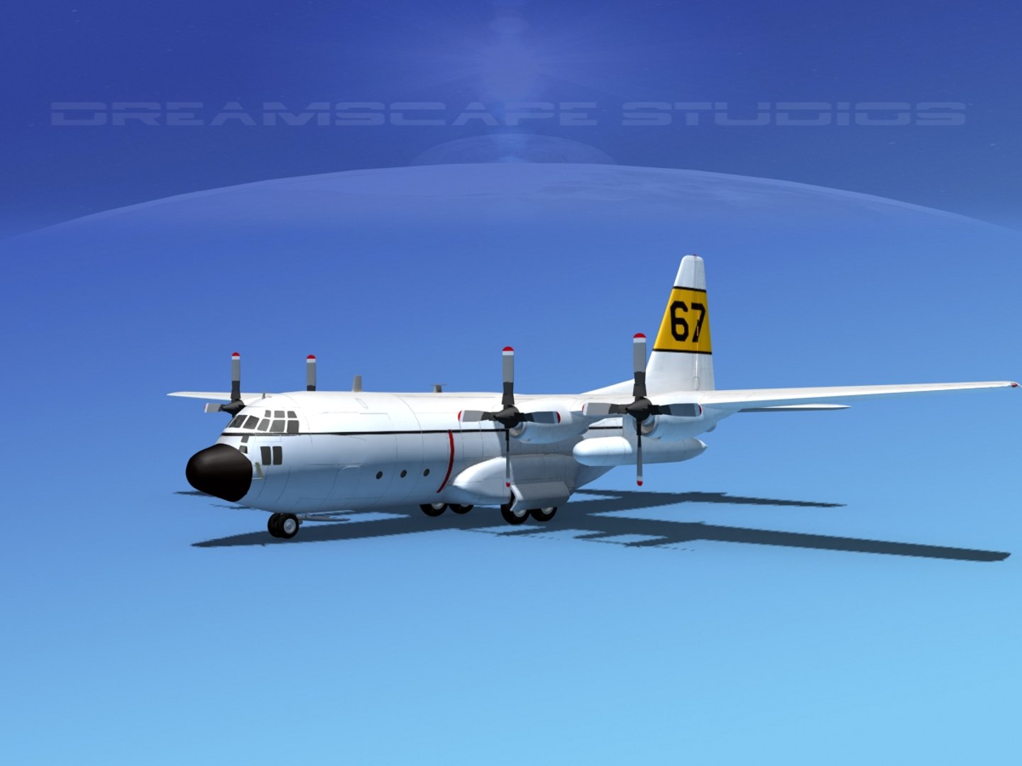 3d Cargo Military Transport Lockheed C-130 Model