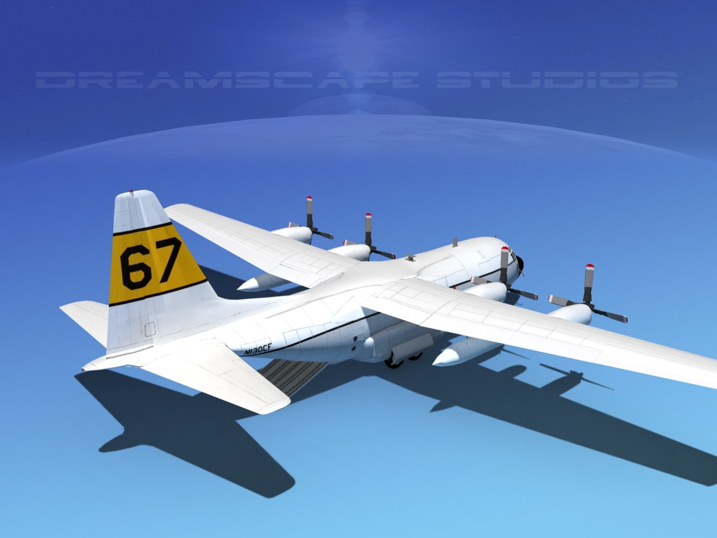 3d Cargo Military Transport Lockheed C-130 Model
