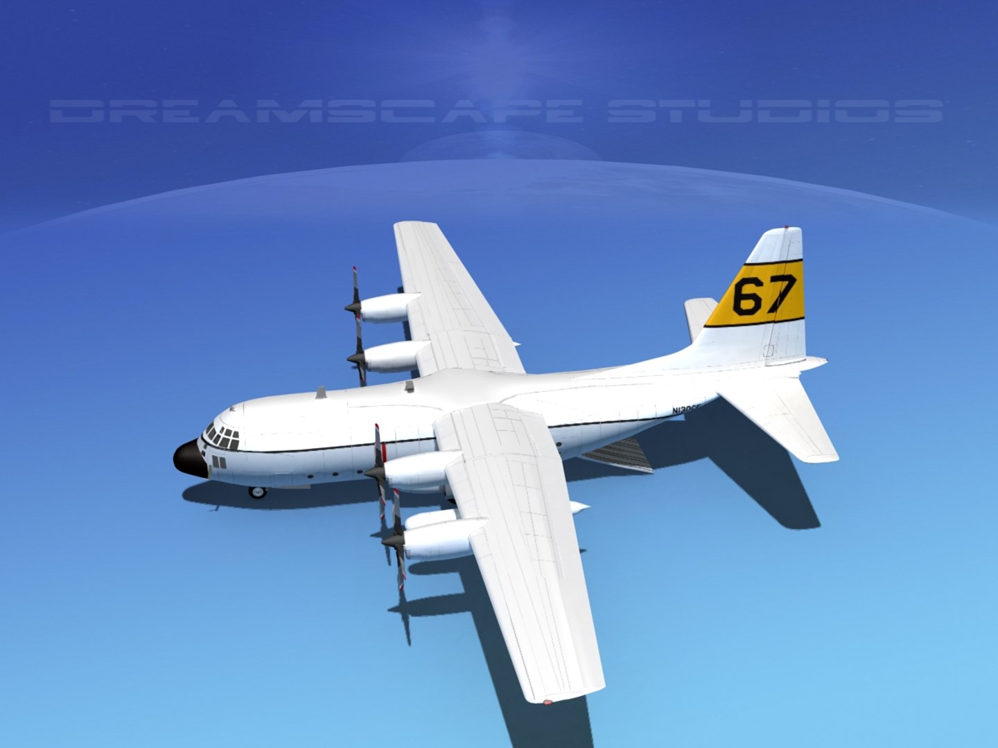 3d Cargo Military Transport Lockheed C-130 Model